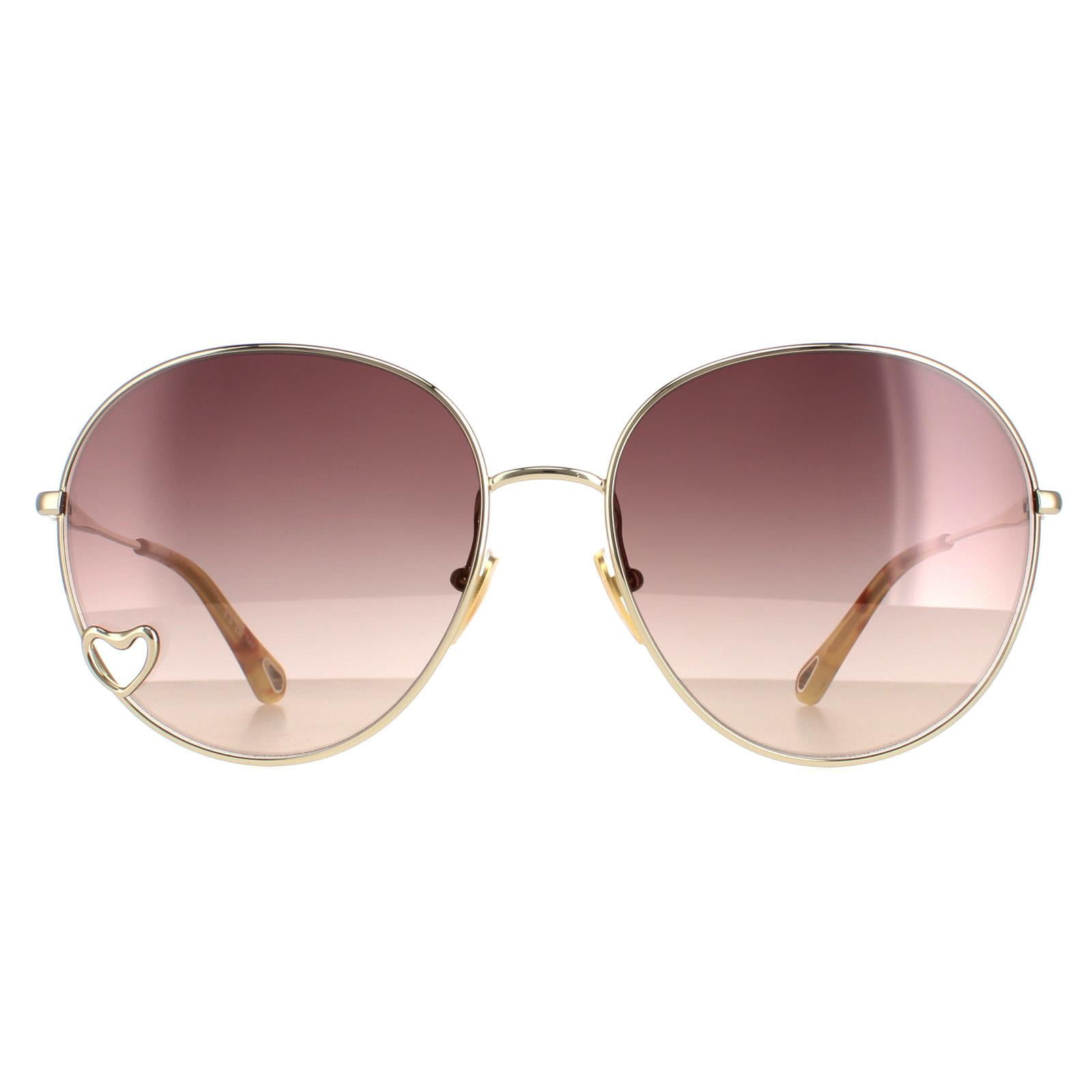 CHLOE CH0008S 004 Round Oval Panthos Havana Trans Brown 58 mm Women's ...