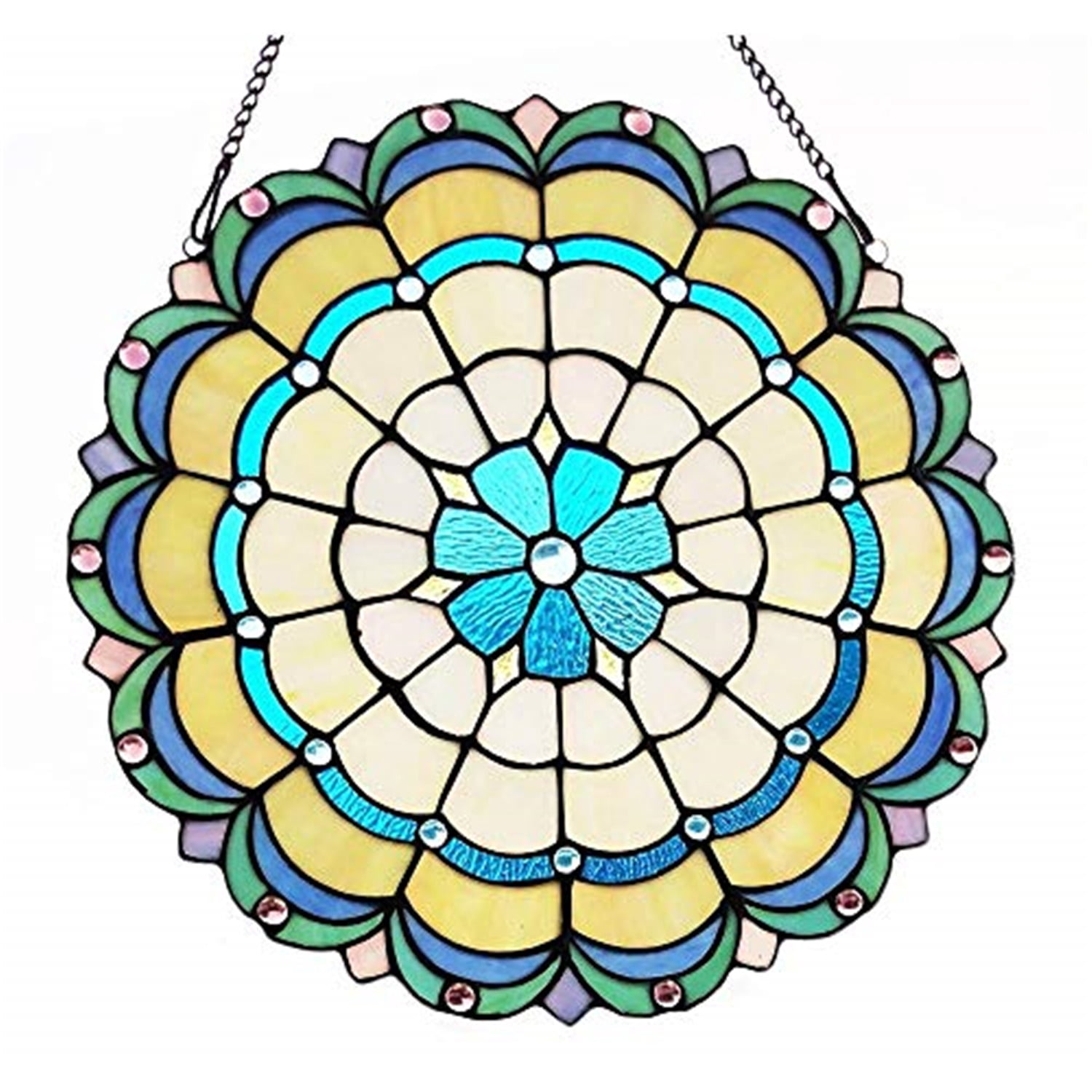 CHLOE Dakota Victorian Tiffany-glass Window Panel 18" Wide - Walmart.com