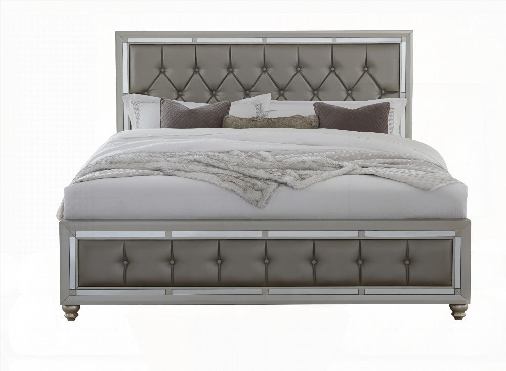 CHLOE GEMSTONE SILVER FULL BED FEATURING FLOOR TO SIDERAIL DIMENSIONS ...