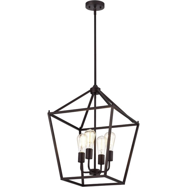 CHLOE Ironclad Industrial 4 Light Bronze Inverted Pendant Ceiling ...