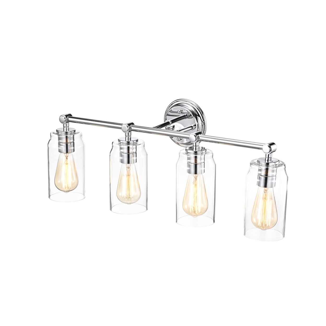CHLOE Joyce Contemporary 4 Light Chrome Bath Vanity Fixture 28" Width ...
