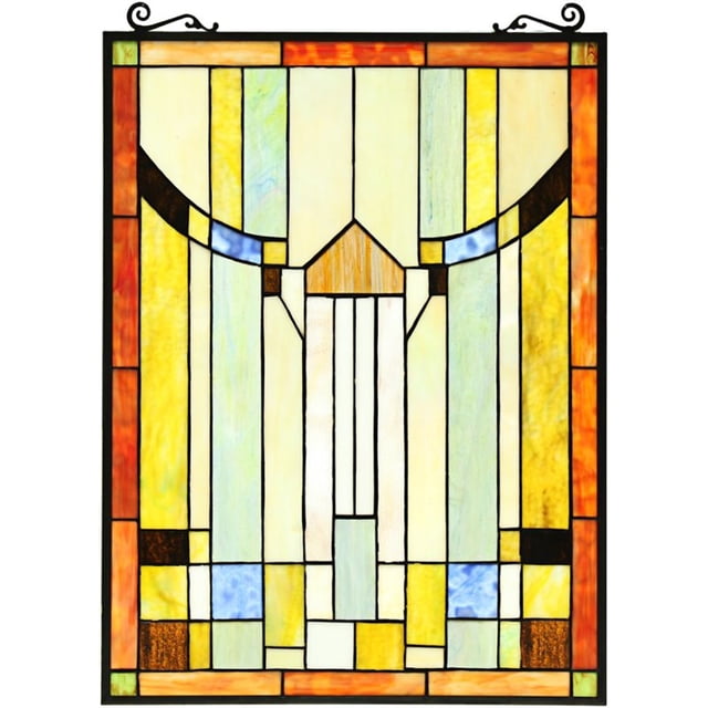 CHLOE Kinsey Tiffany-style Misssion Design Window Panel 18" x 25 ...
