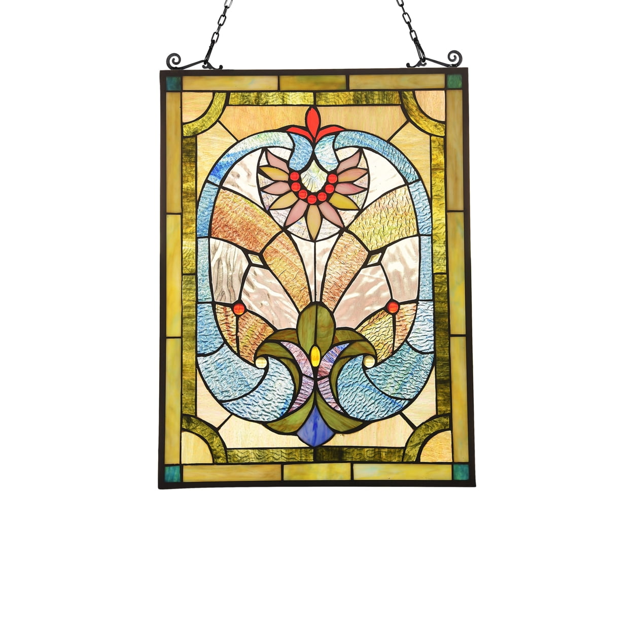 CHLOE Laila Victorian Tiffany-glass Window Panel 24" Tall - Walmart.com