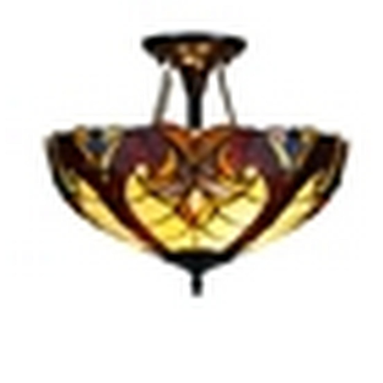 CHLOE Lighting ADIA Victorian Tiffany-Style Dark Bronze 2 Light Semi ...