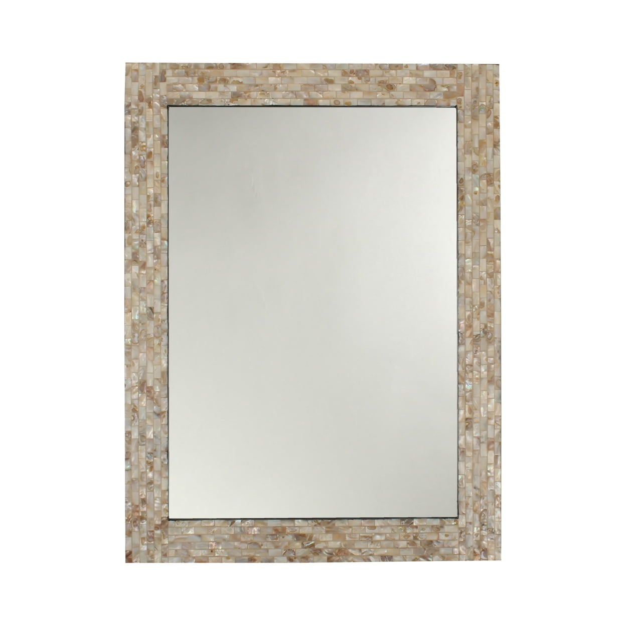 Elegant Reflection Rectangular Wall Mirror with Seashell Finish Frame ...