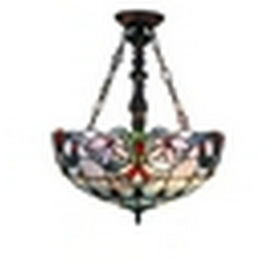 CHLOE Lighting GRENVILLE Victorian Tiffany-Style Dark Bronze 2 Light ...