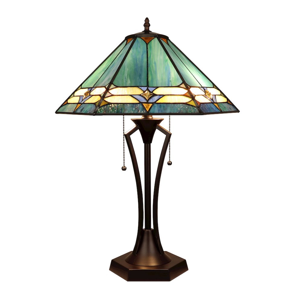 CHLOE Lighting Hyland Geometric Style 2-Light Table Lamp 18" Shade ...