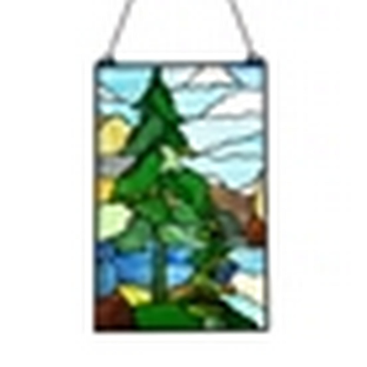 CHLOE Lighting NATURE Landscape-Style Stained Glass Window Panel 20 ...