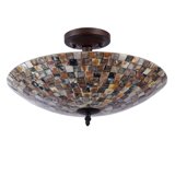 CHLOE Lighting SHELLEY Mosaic 2 Light Semi-flush Ceiling Fixture 16 ...
