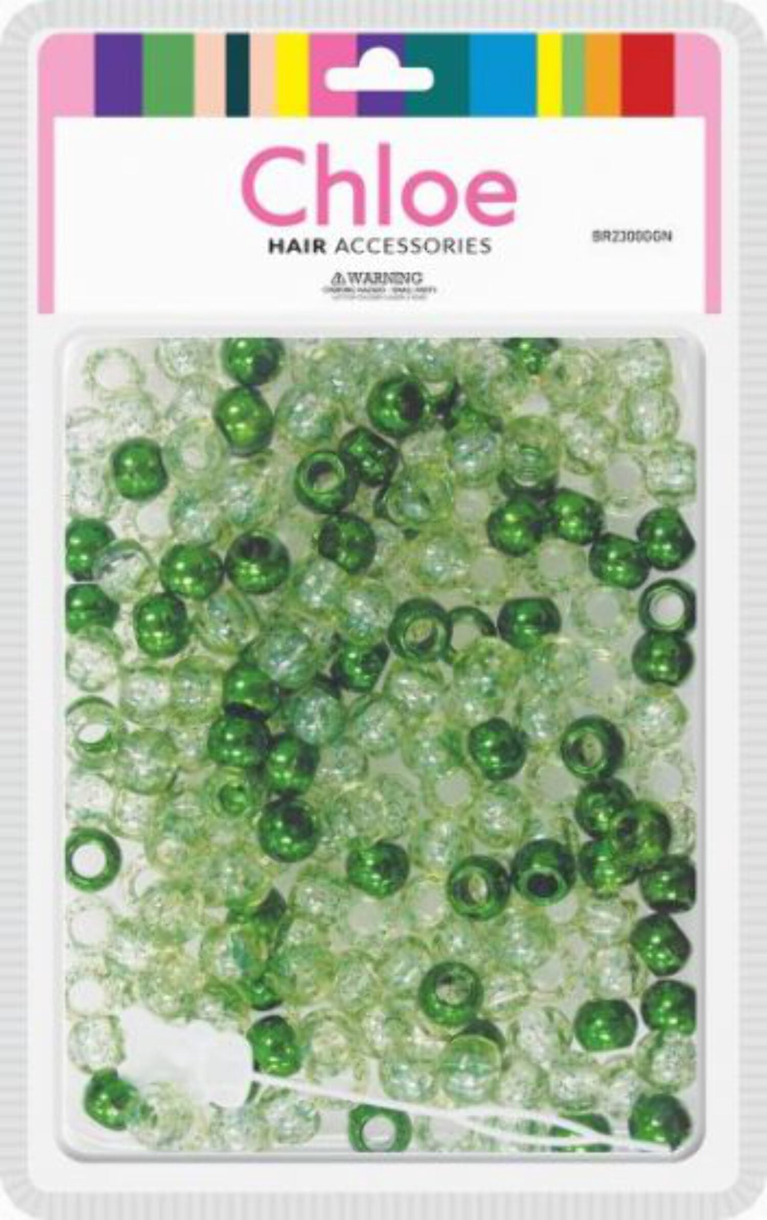 CHLOE - Regular Hair Beads Glitter Green (BR2300GGN) - Walmart.com