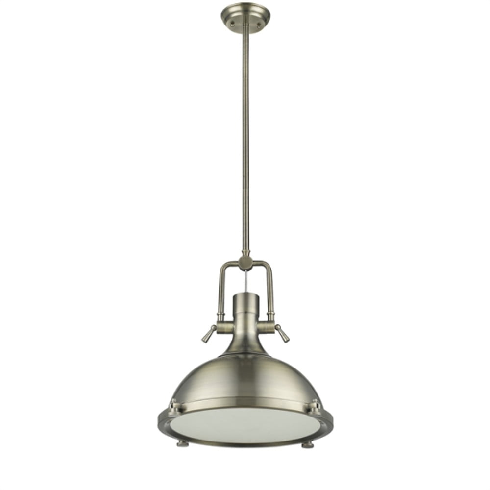 CHLOE Walter Industrial 1 Light Antique Brass Ceiling Mini Pendant 18 ...