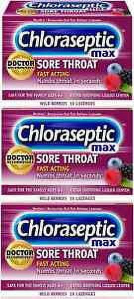 CHLORASEPTIC Max Lozenges WILD BERRIES Sore Throat & Cough 15ct ( 3 ...