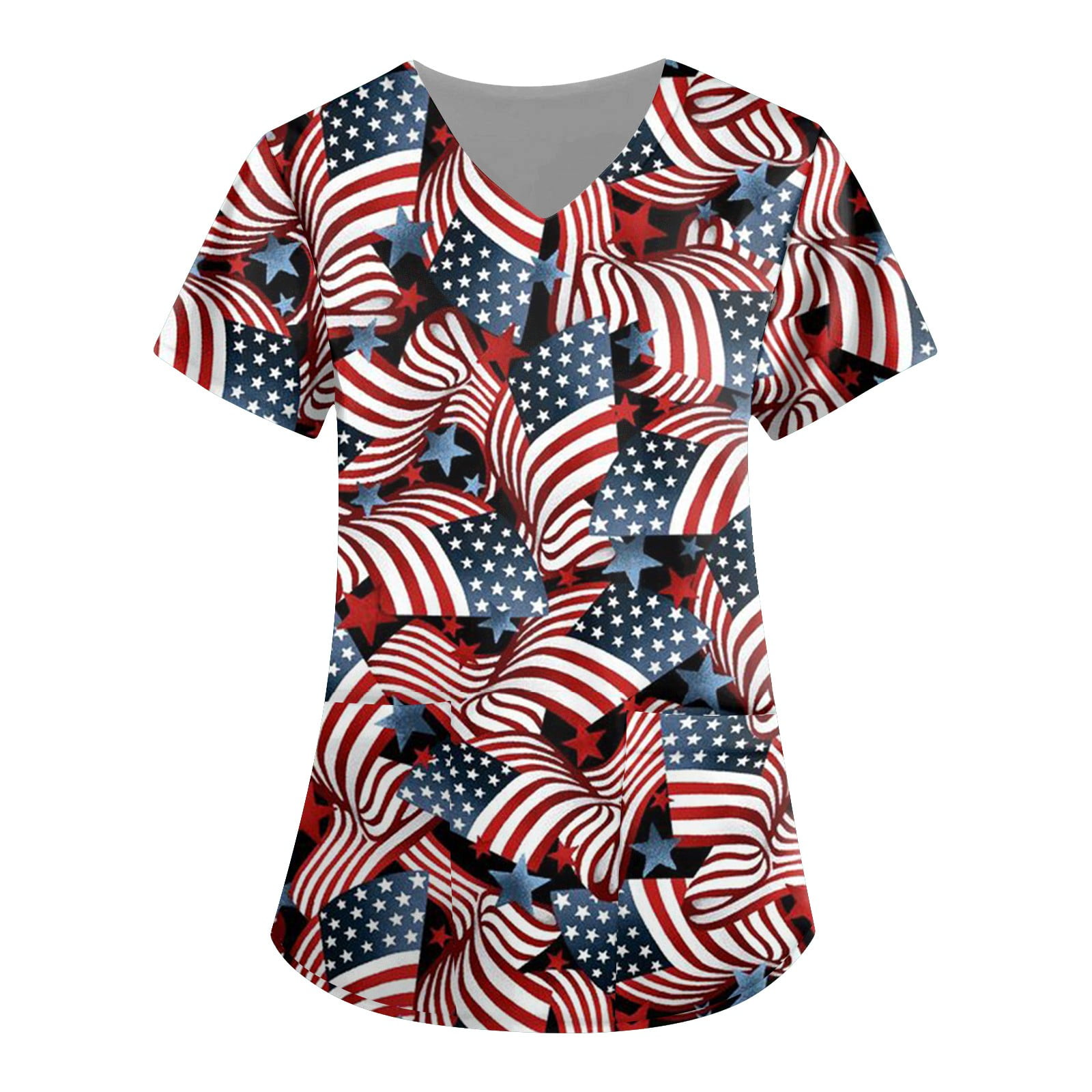 CHMORA 4th of July Patriotic T shirts for Women Independence Day Print ...