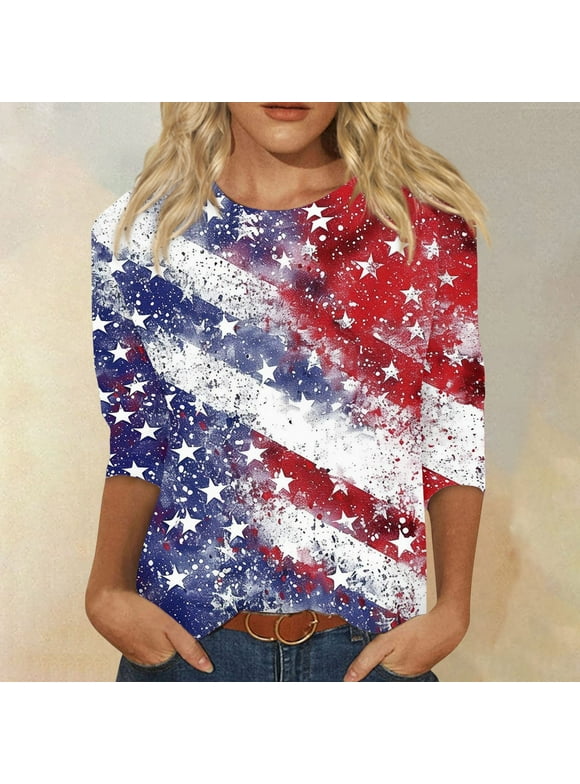 Womens Red White Blue Shirts