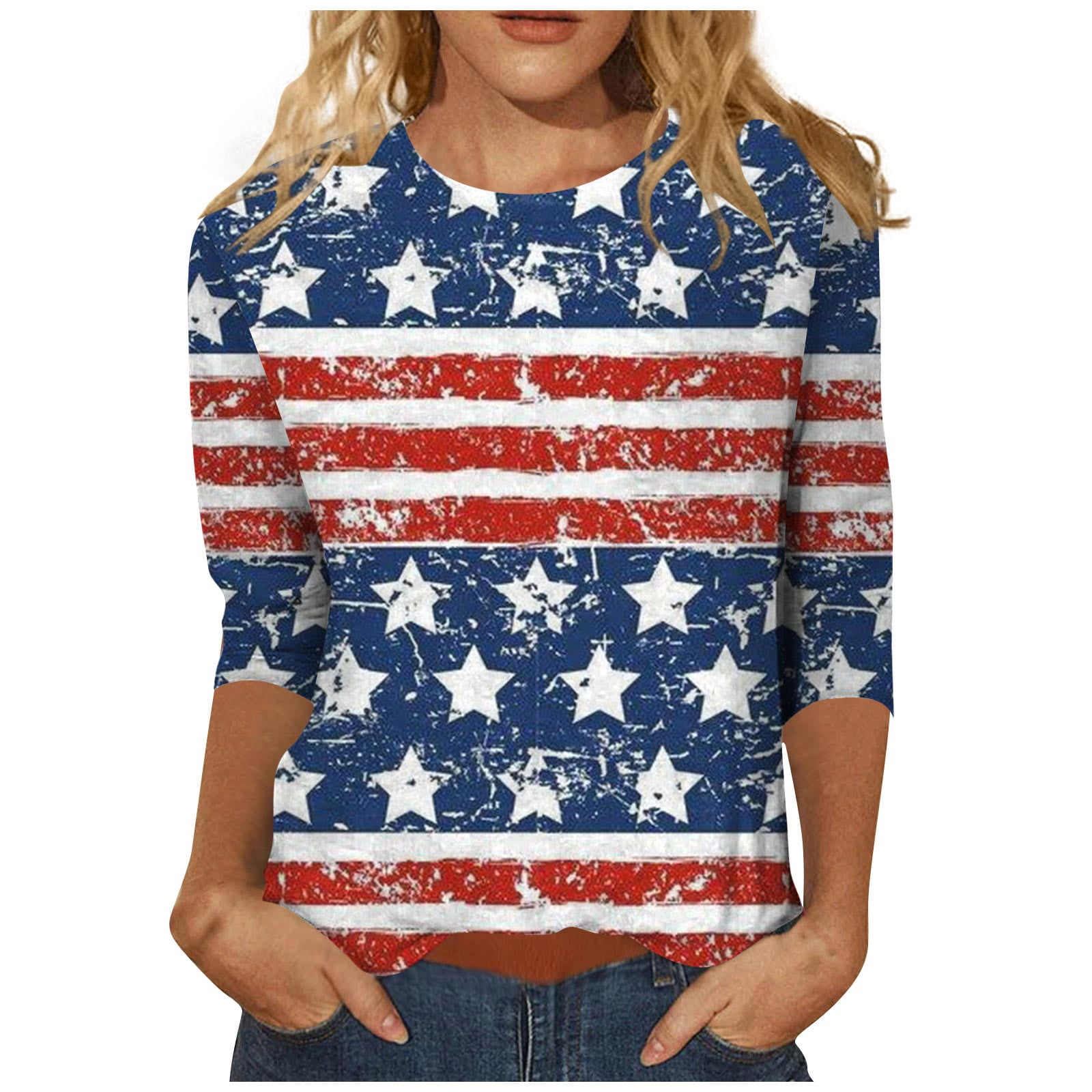 CHMORA Patriotic T shirts for Women American Flag Tops 4th of July ...