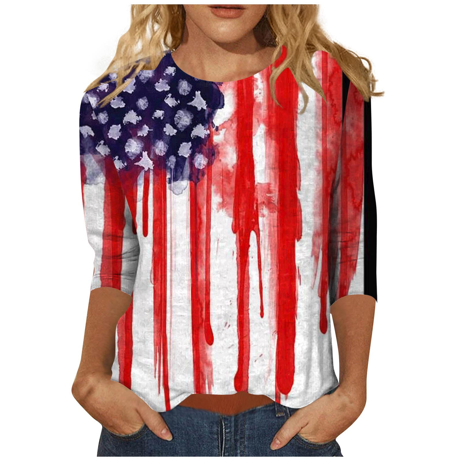 CHMORA Patriotic T shirts for Women American Flag Tops 4th of July ...