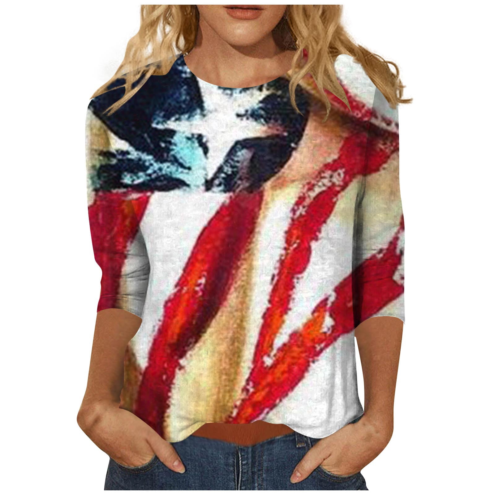 CHMORA Patriotic T shirts for Women American Flag Tops 4th of July ...