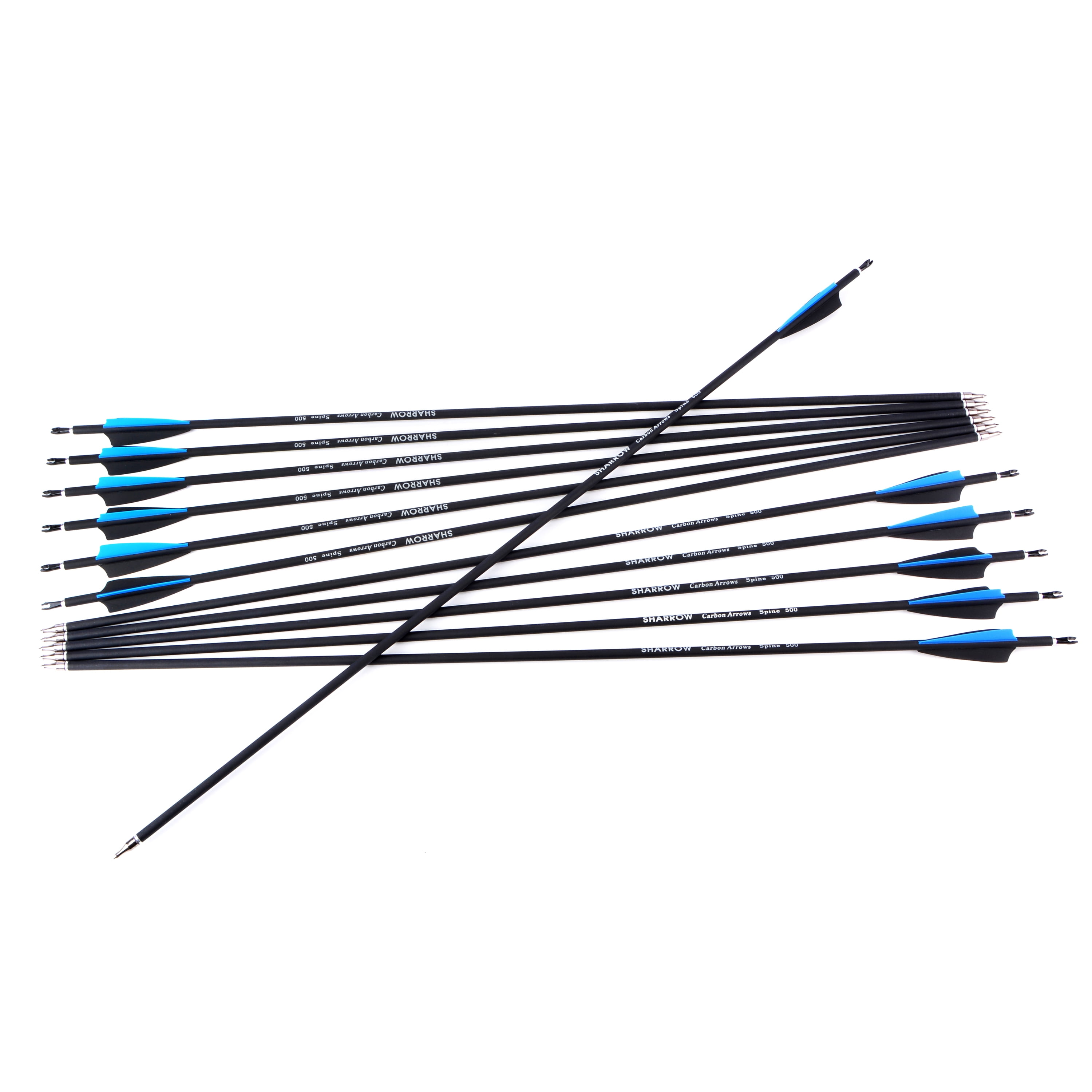 CHN Archery - 30" Fletched Compound Bow Arrows Spine 500 Blue/Black (12 ...