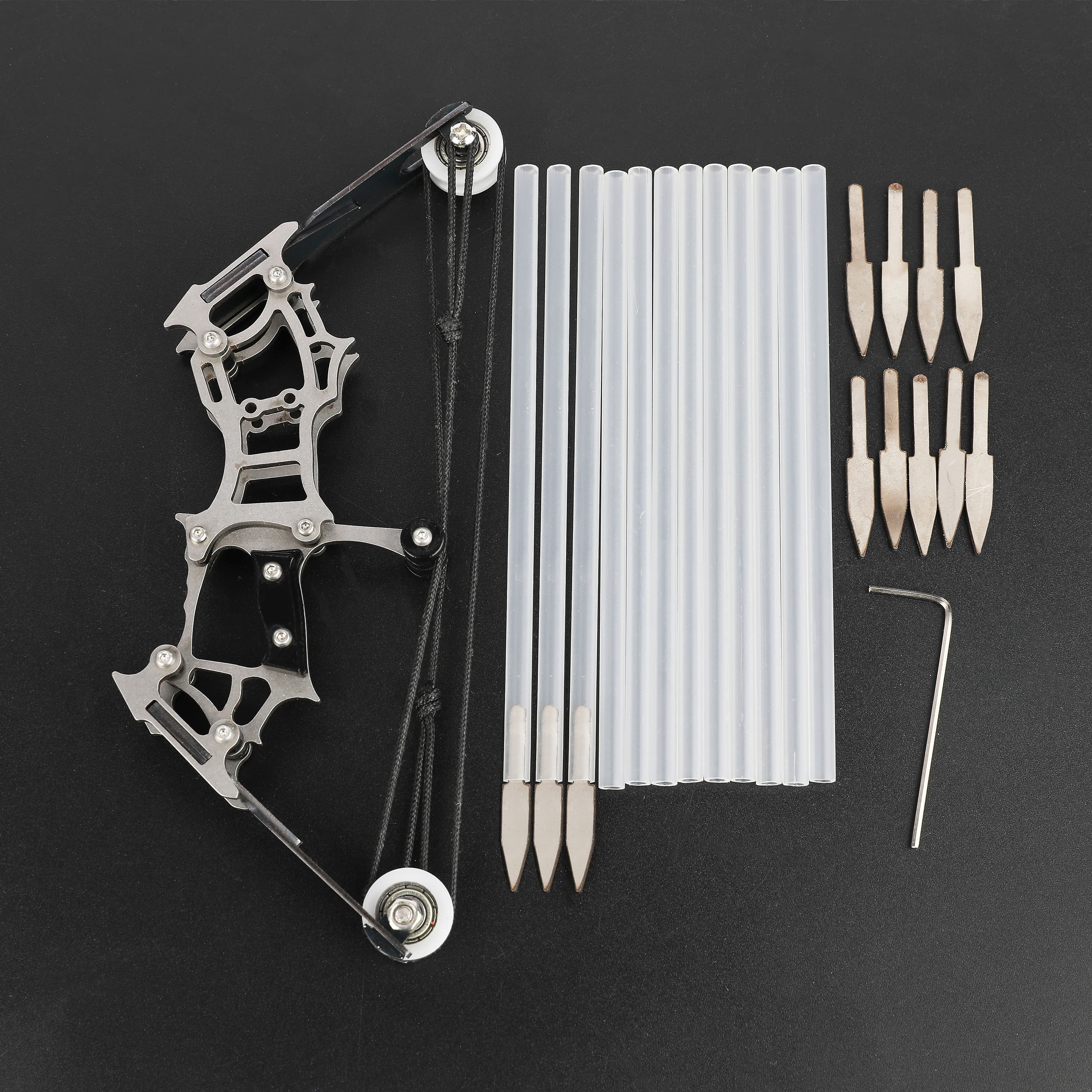 CHN Archery - Stainless Steel Mini Compound Bow Toy with 12 Arrows Set ...
