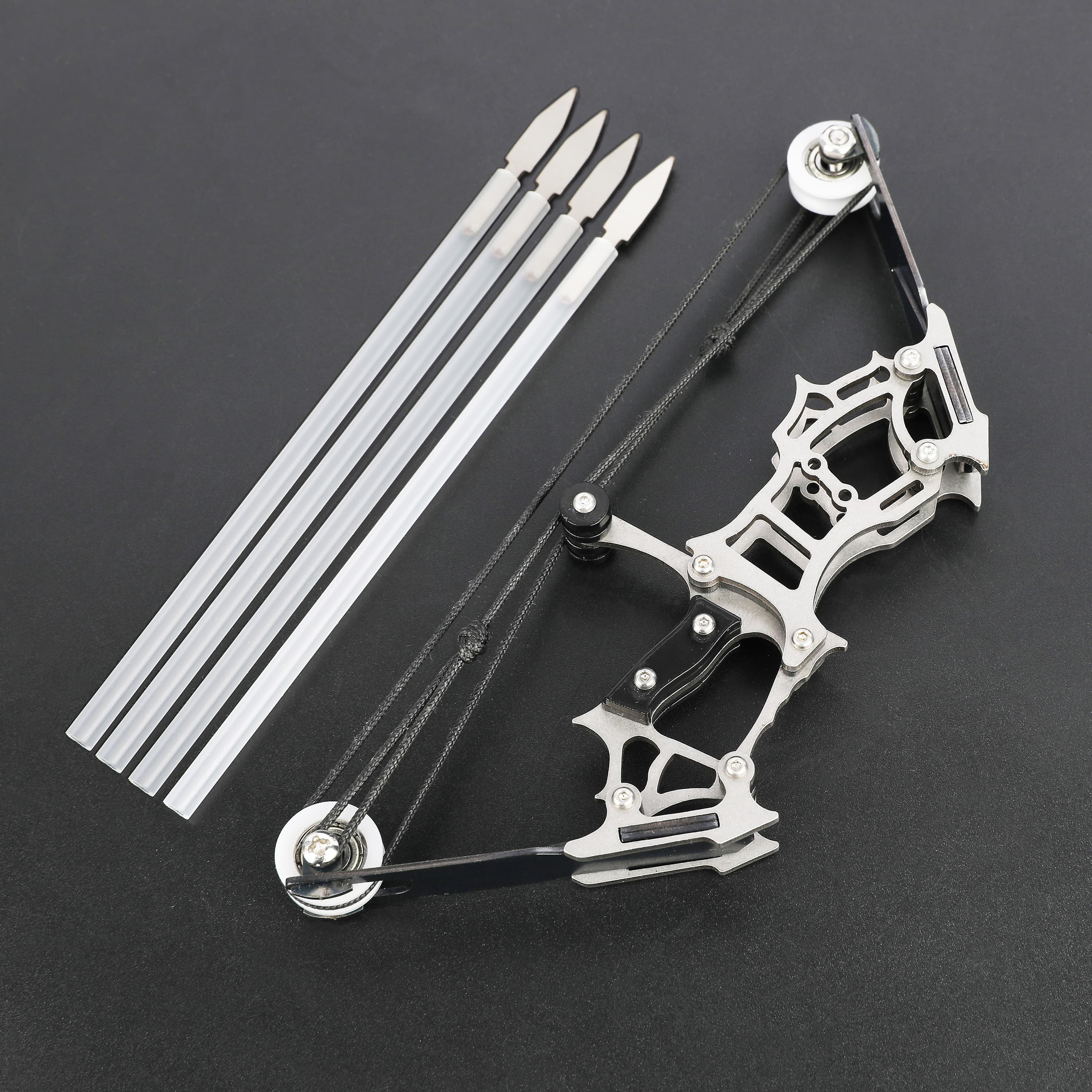 CHN Archery - Stainless Steel Mini Compound Bow Toy with 4 Arrows Set【Ship from USA】 - Walmart.com