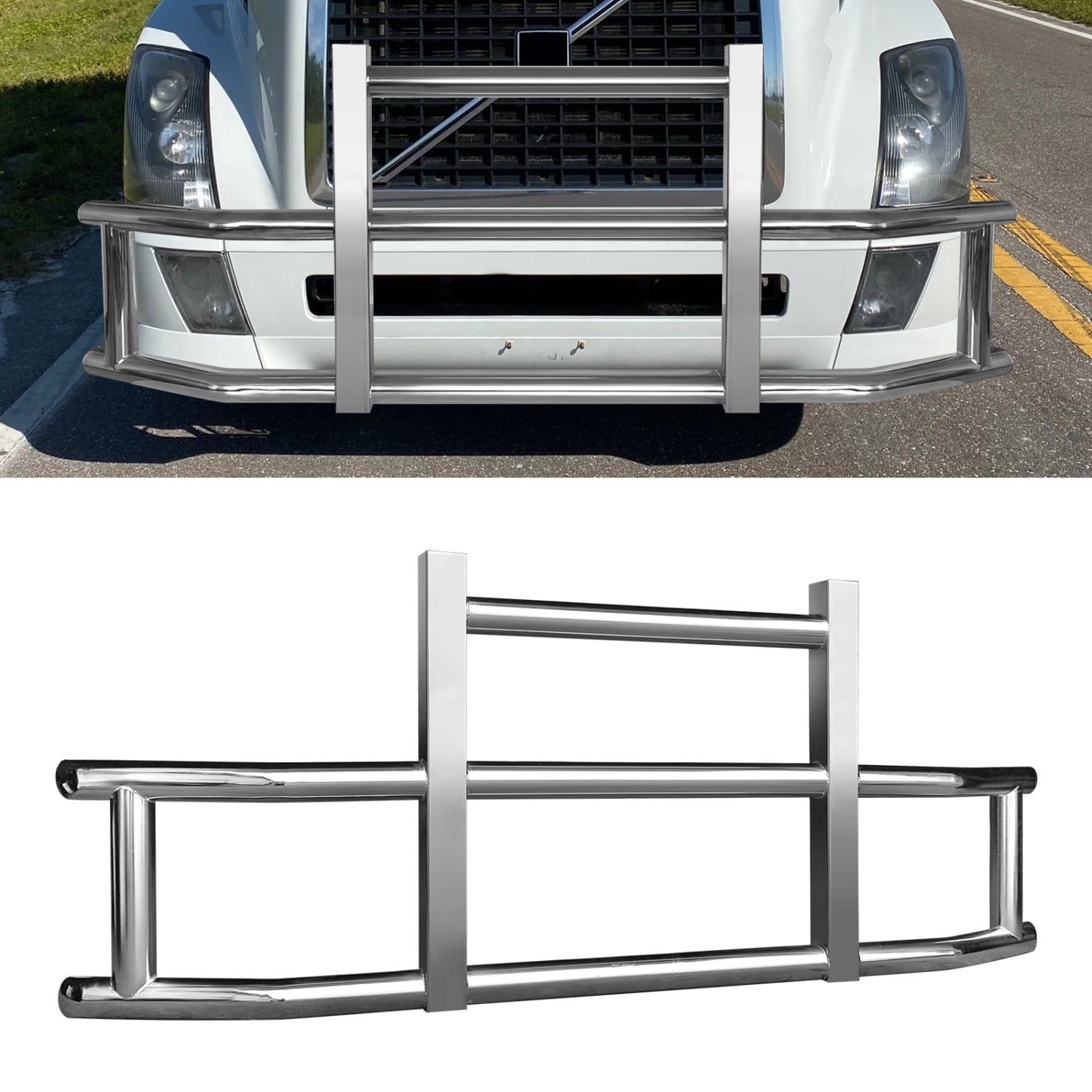 CHNGQANW Stainless Steel Deer Guard Bumper for Volvo VN/VNL 2004-2017 ...