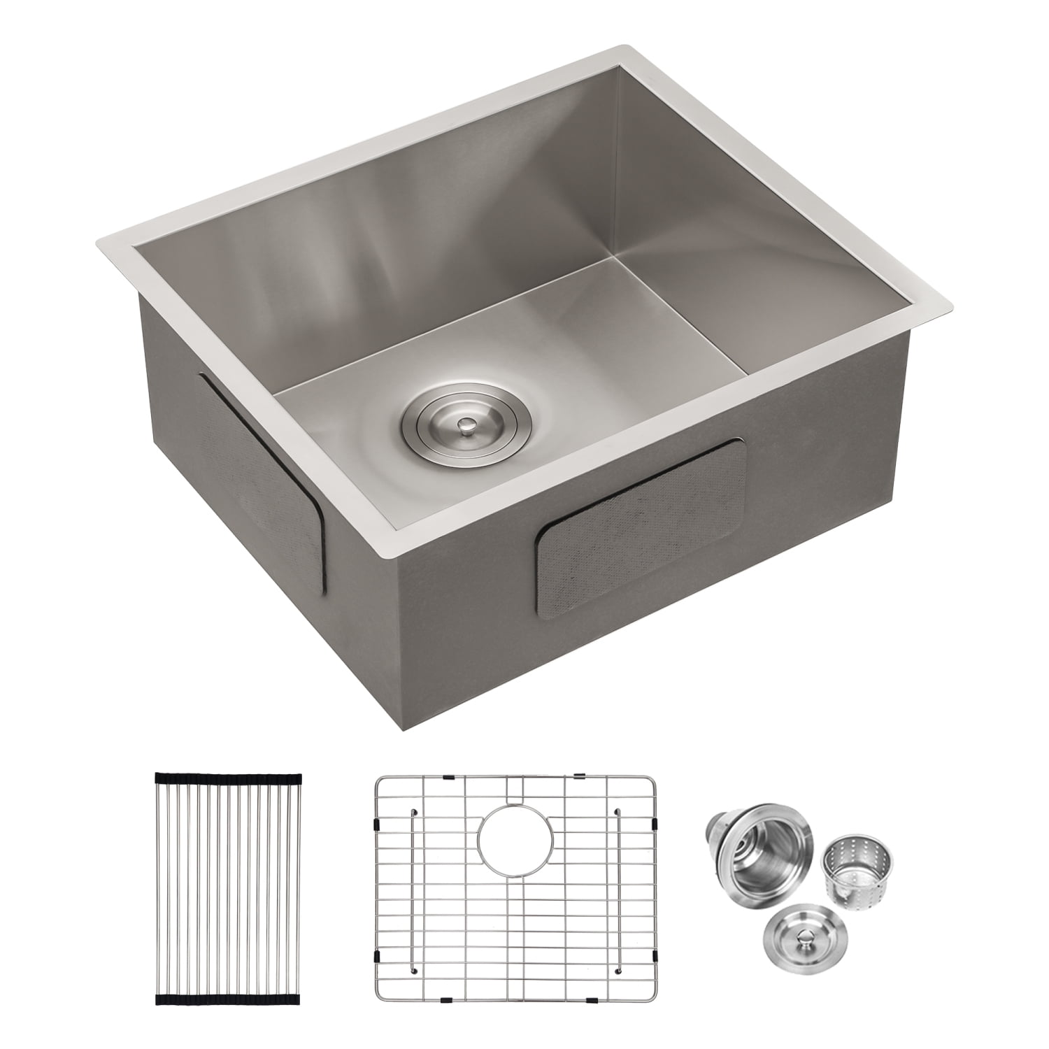CHNGQNG 23 Inch Undermount Sink - Single Bowl Stainless Steel Kitchen ...