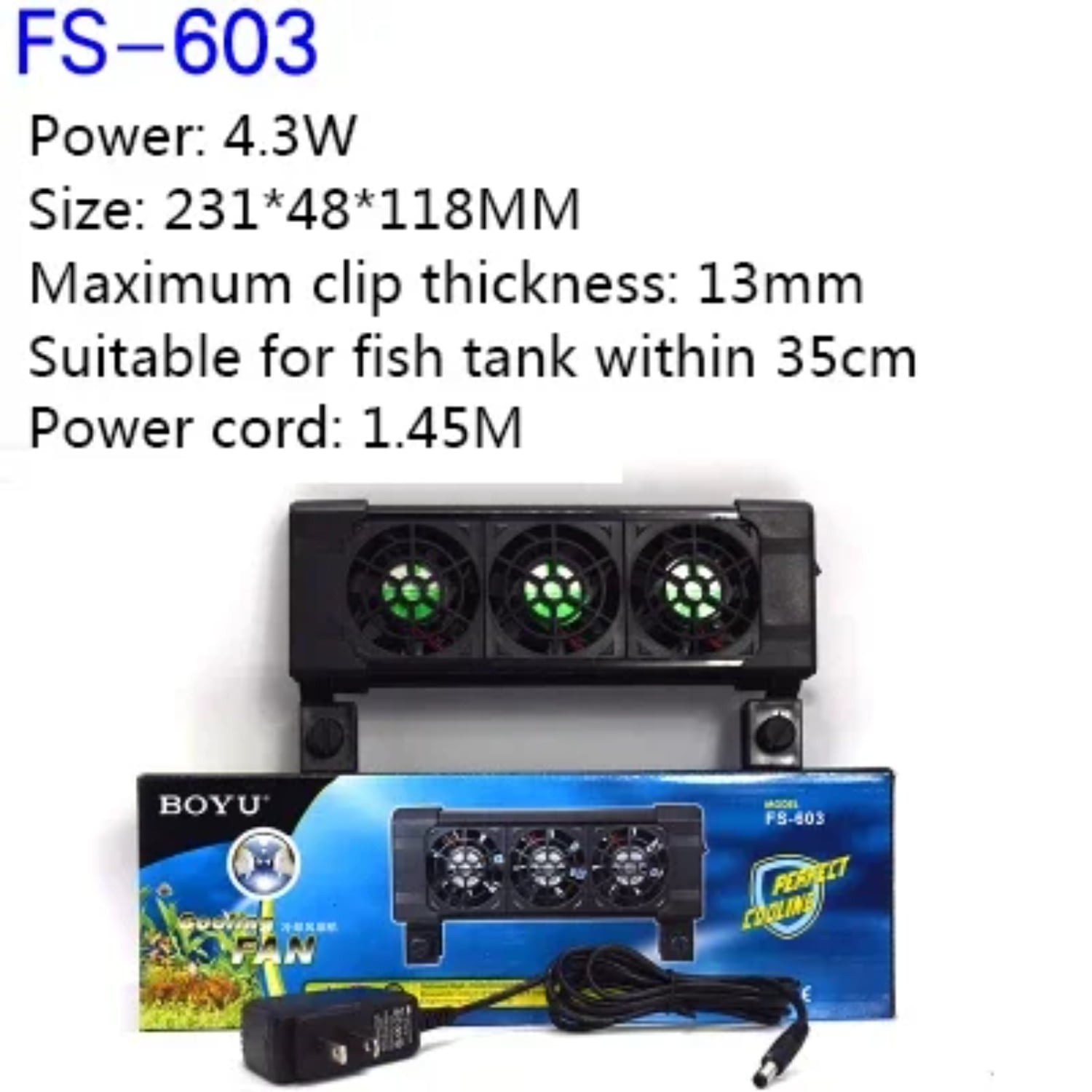 CHNGSNG Quiet BOYU Aquarium Fan for Effective Water Cooling in Fish ...