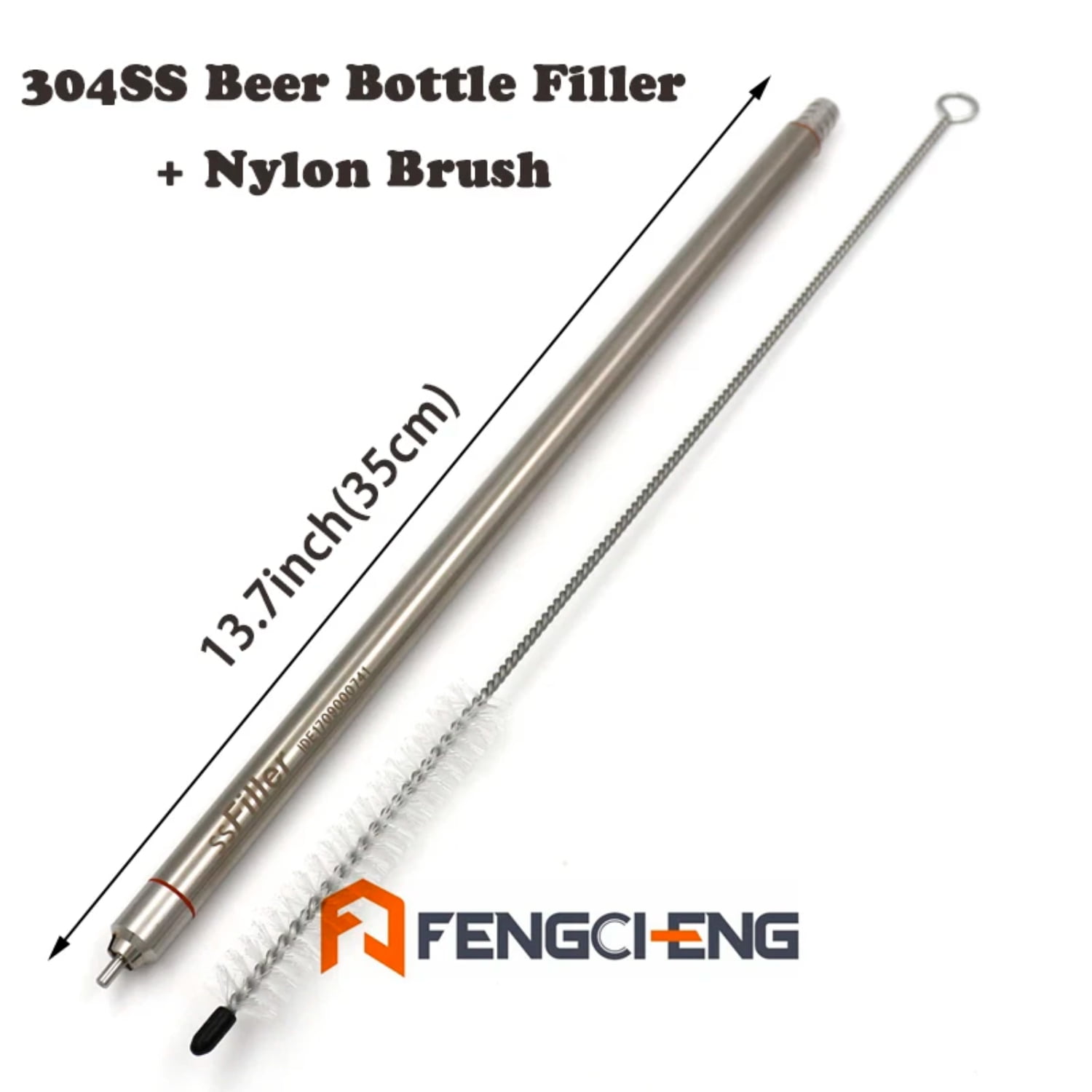 CHNGSNG Sturdy 304SS 13.7” (35cm) Spring Loaded Beer Bottle Filler with ...