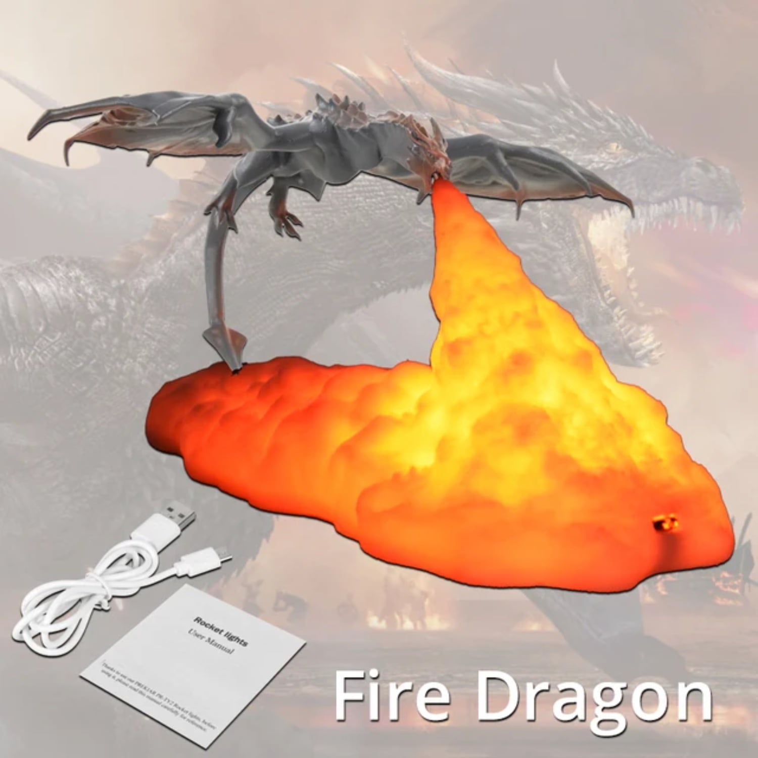 CHNGSPM Enhancing the Room with Striking 3D Fire and Ice Dragon LED ...