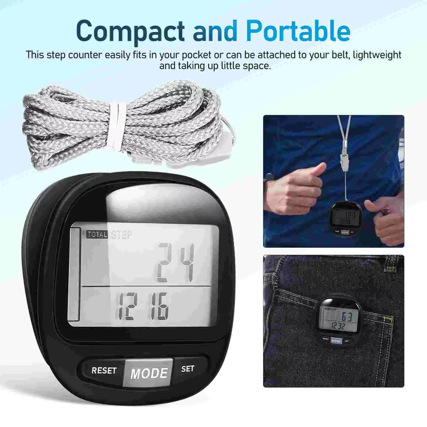 CHNGTO Daily Simple 3D Pedometer Walking Step Counter with Calorie and ... CHNGTO Daily Simple 3D Pedometer Walking Step Counter with Calorie and ...