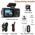 CHNGTO High-quality 1080P 3-Channel Black Box Car Camera with Rear View ...