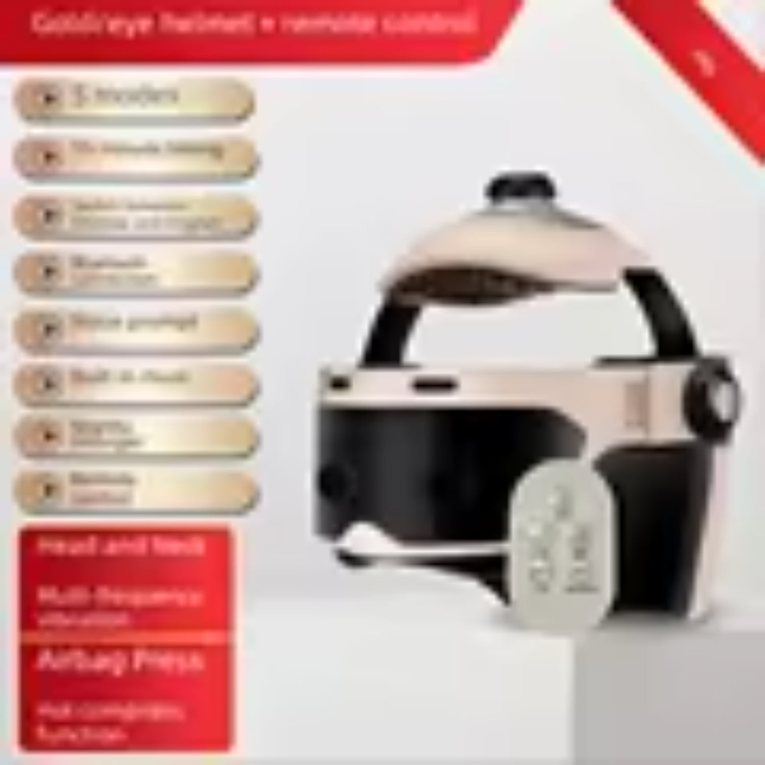 CHNGTO Relaxation Bluetooth Music Headache Massager with Scalp Heat ...