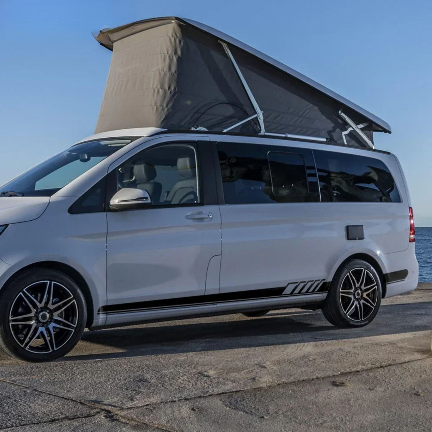 CHNGTO Stripes for Mercedes Benz V Class W447 W639 V260 V260L SWB LWB Car Door Side Skirt Decal ...