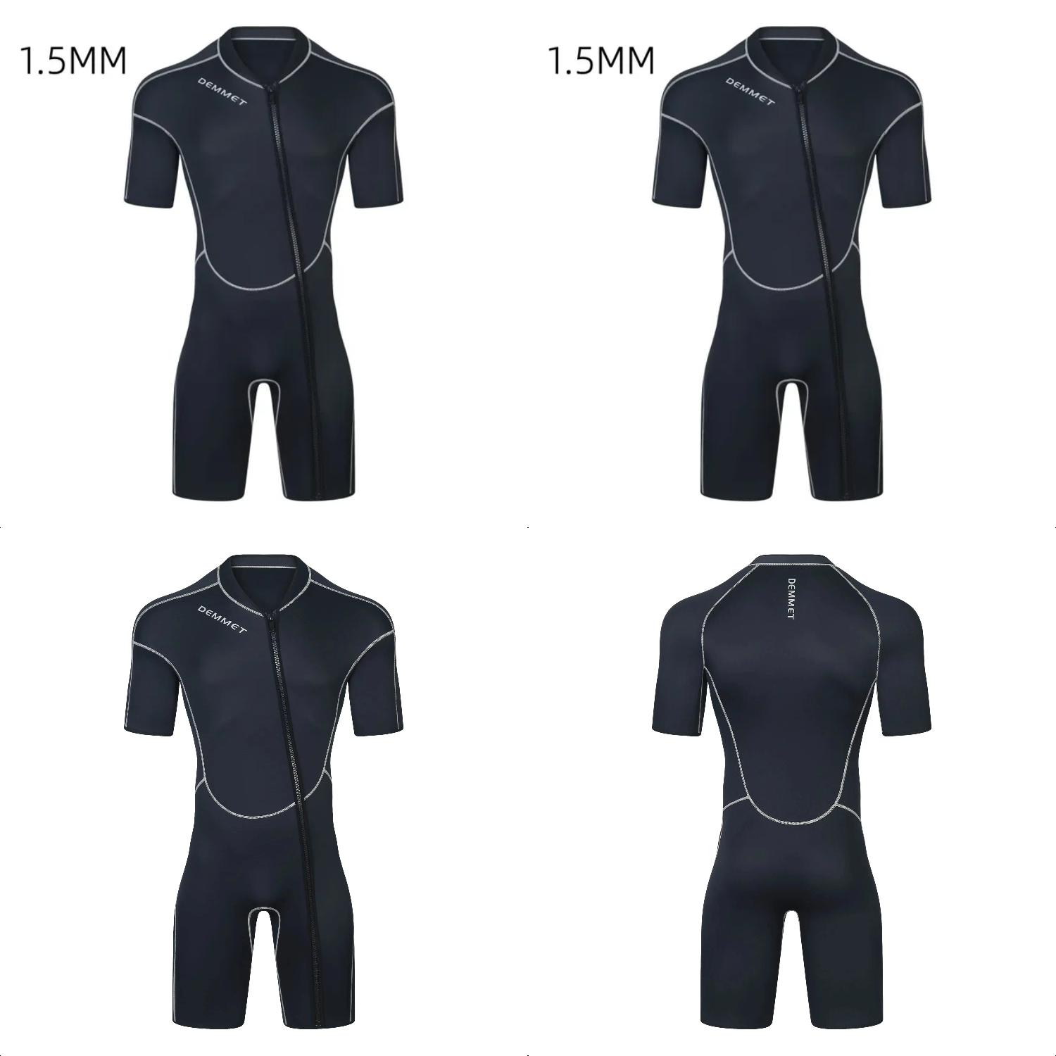 CHNGTOA Keep Warm with DEMMET1.5/3M Neoprene Men‘s Short Sleeve Front ...