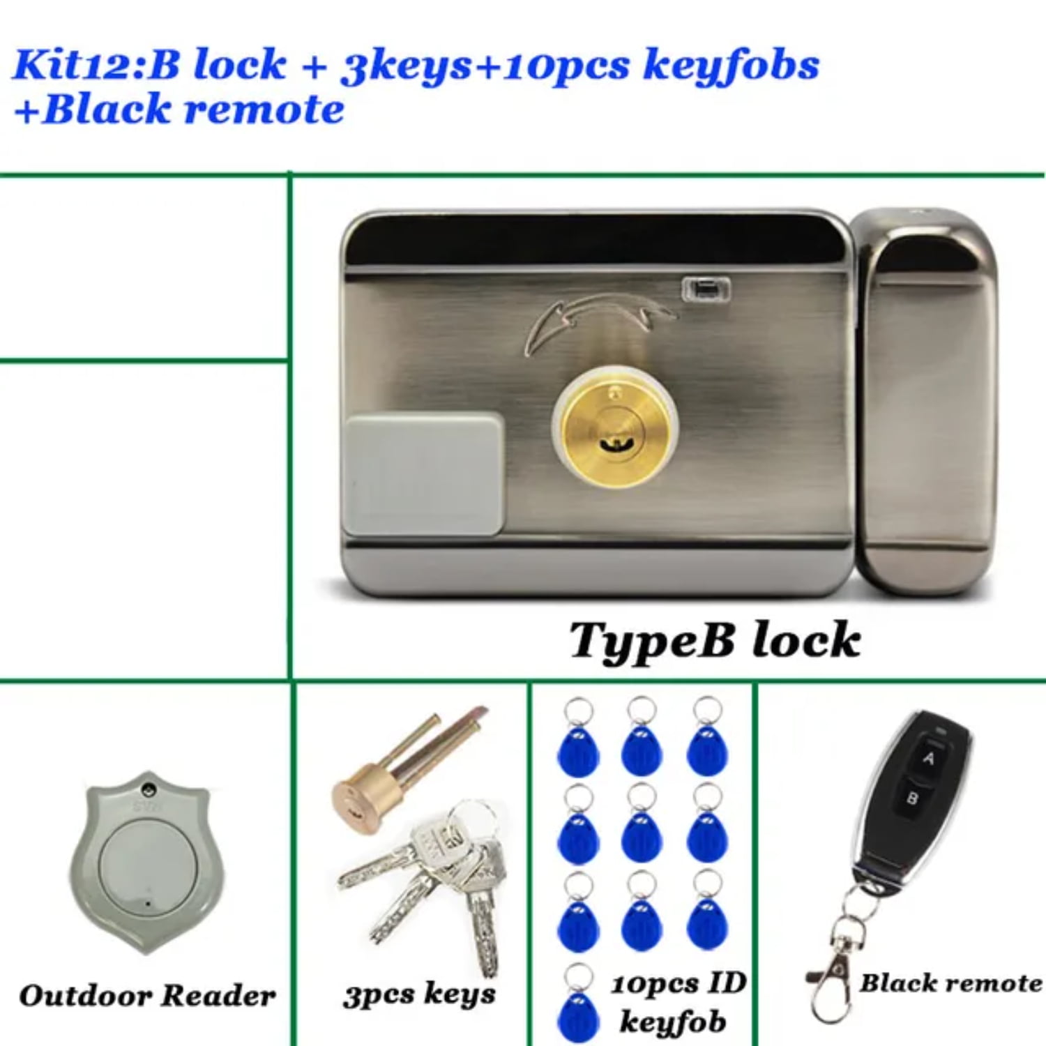 CHNGXDZ Enhanced 12V eWelinK Auto-Lock RFID Gate Access Control System ...