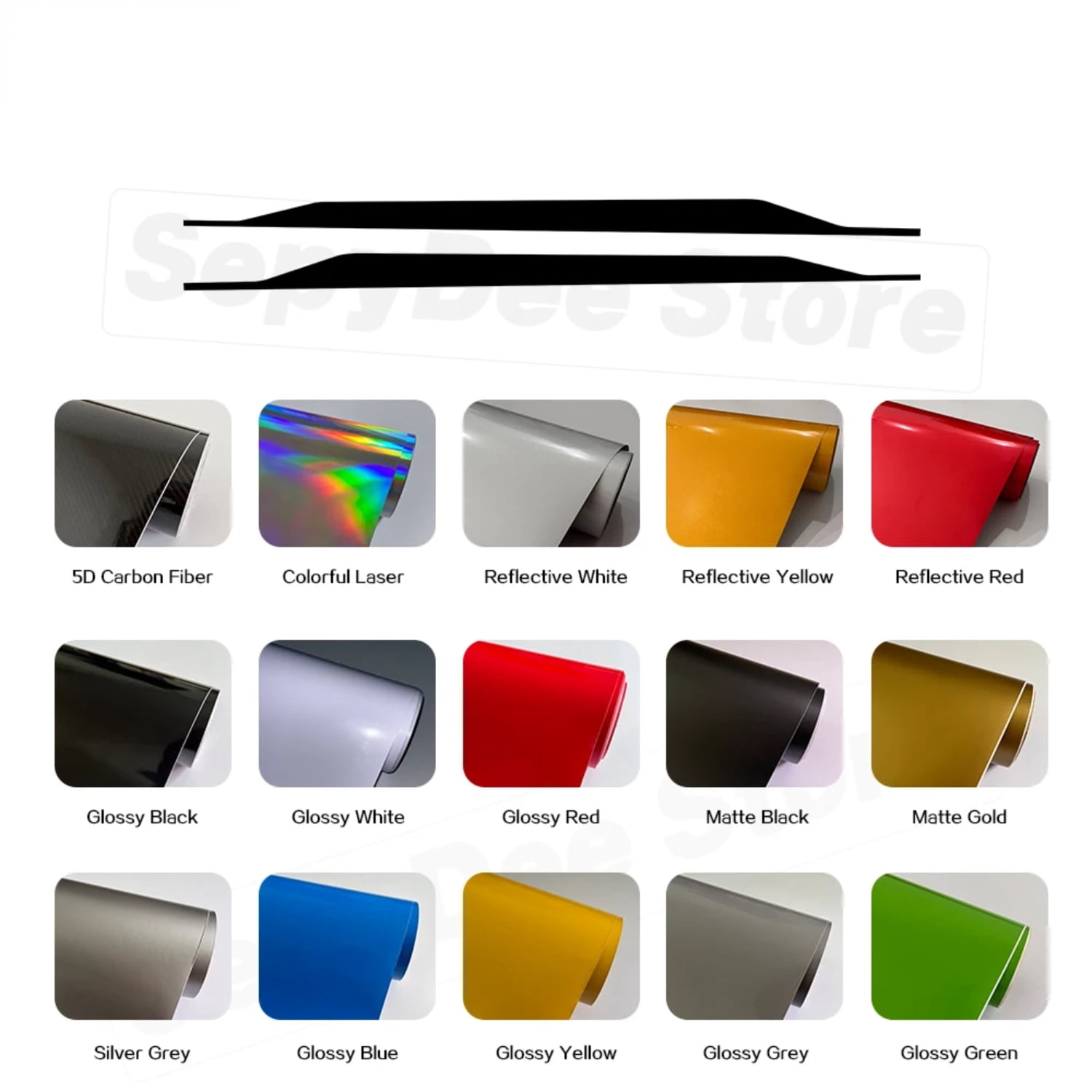 CHNGXJC 2Pcs Stylish Racing Sport Long Stripes Vinyl Film Decals Car ...
