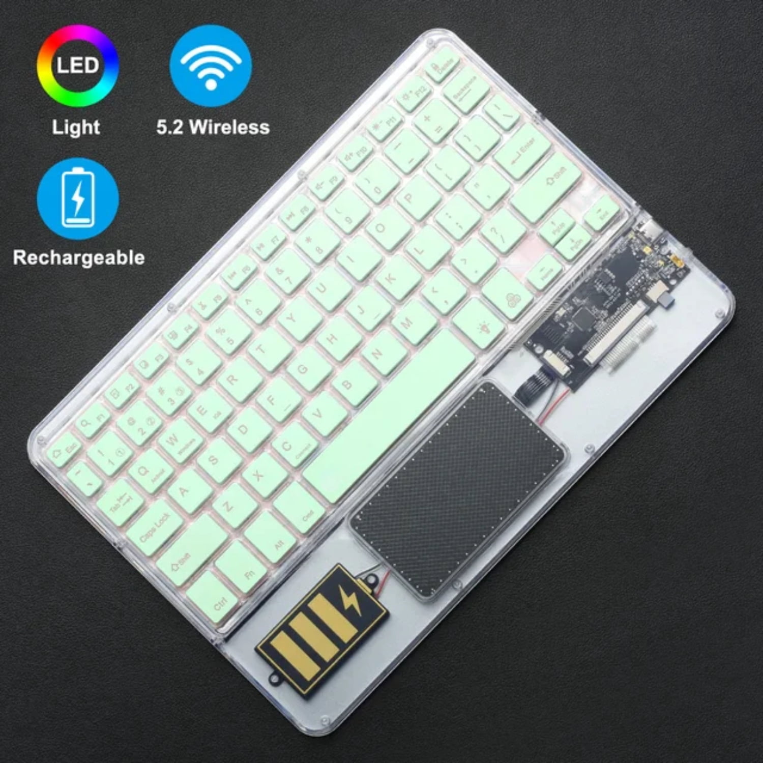 CHNGXJC Backlit RGB Bluetooth Keyboard with Touchpad | Sleek Design for ...