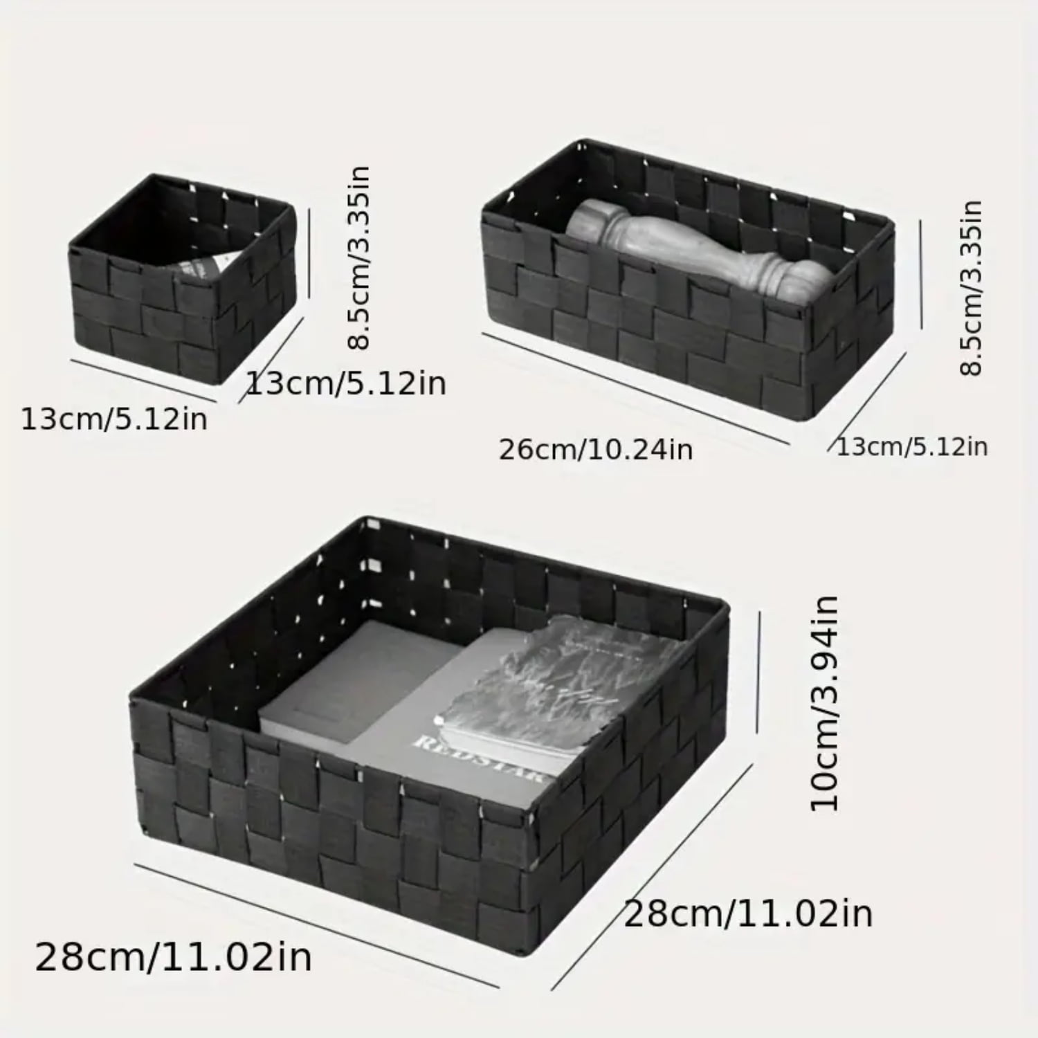 CHNGXJC Beautifully Handwoven Natural Straw Desktop Organizer Baskets ...