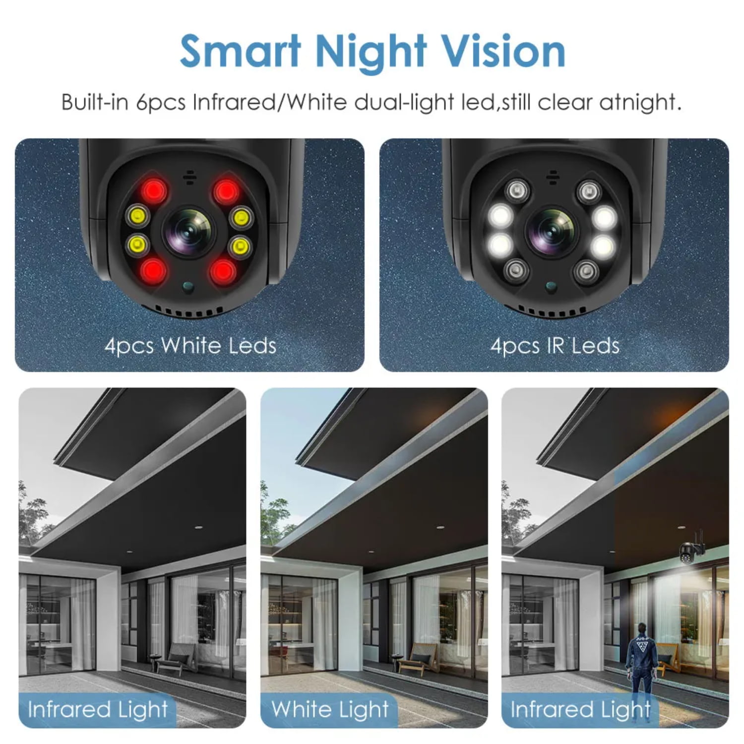 CHNGXJC Black 4K WiFi Outdoor Dome Cam with Wireless Video Surveillance ...