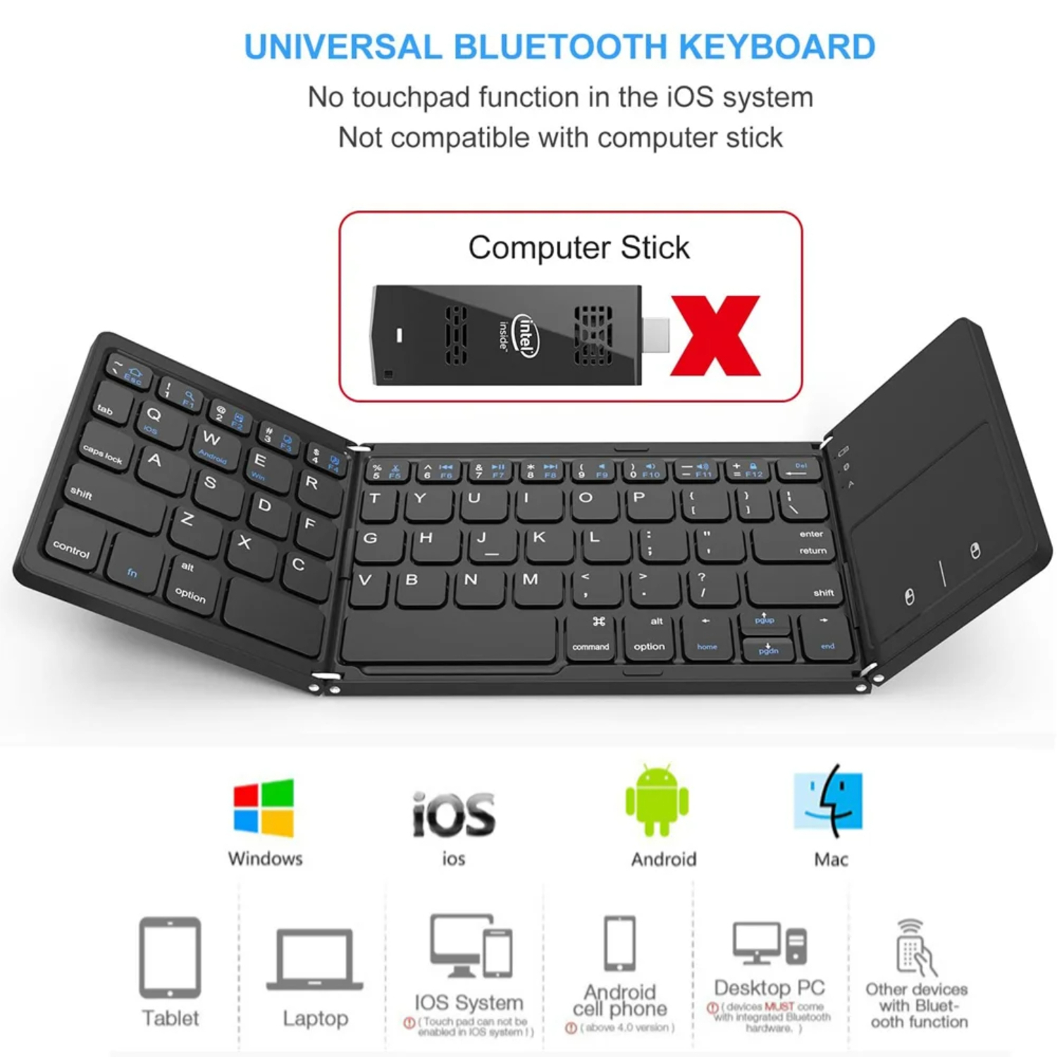 CHNGXJC Compact YelWong Mini Foldable Bluetooth Keyboard with ...