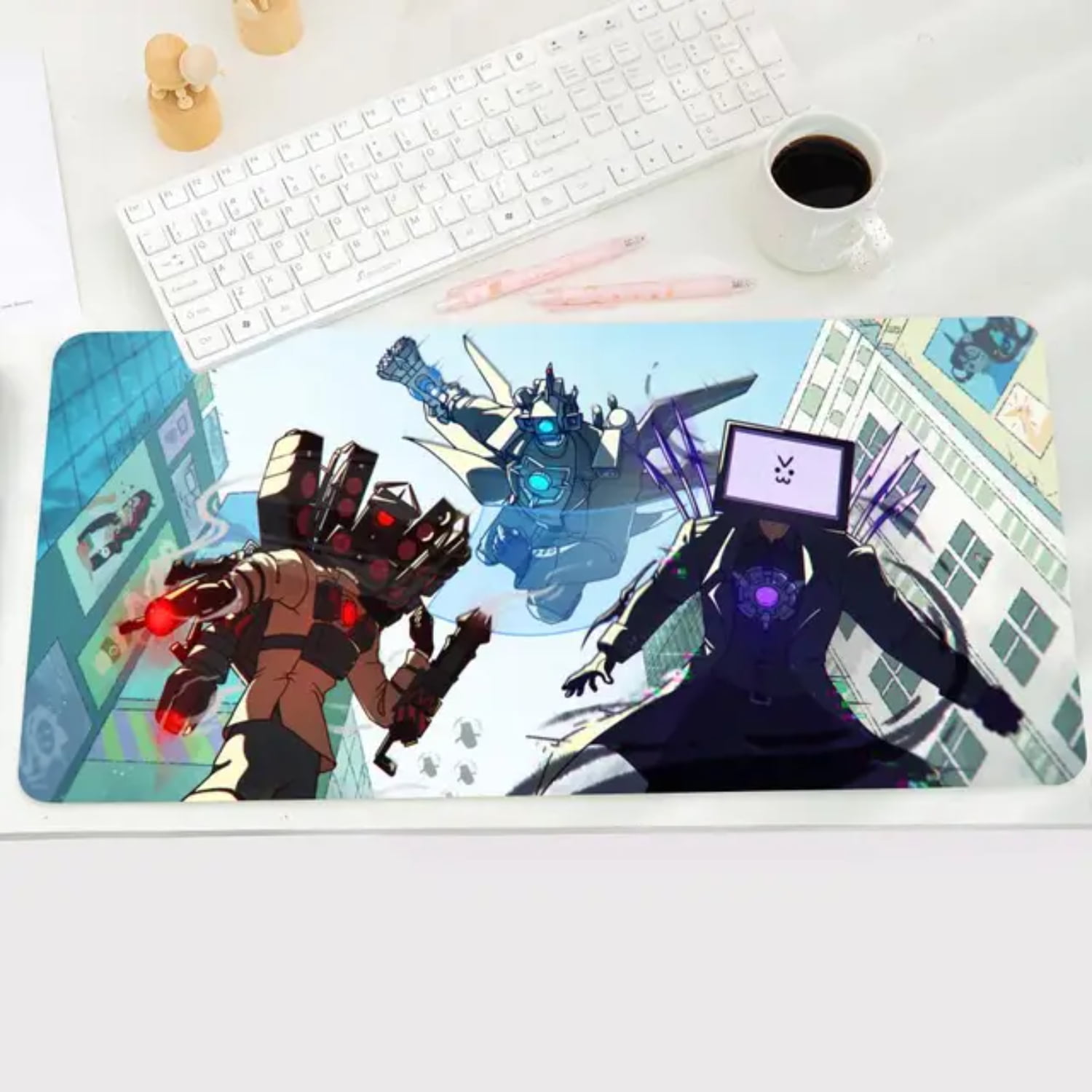 CHNGXJC Cool Anime Cartoon Skibidi Toilet TV Camera Mouse Pad - Large ...