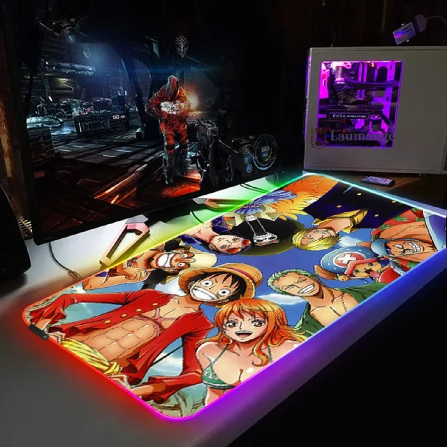 CHNGXJC Extra Large Luminescent Gaming Mouse Pad for PC Keyboard RGB ...