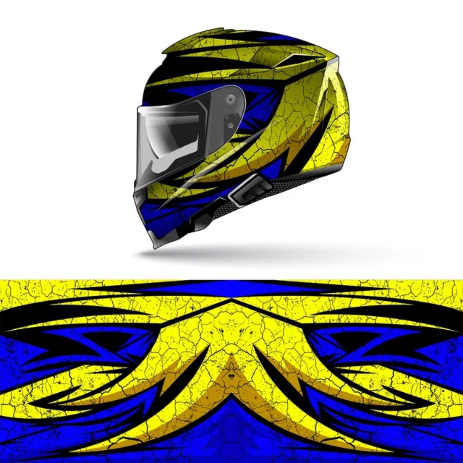 CHNGXJC Eye-catching Abstract Full Helmet Wrap Sticker - Vibrant ...