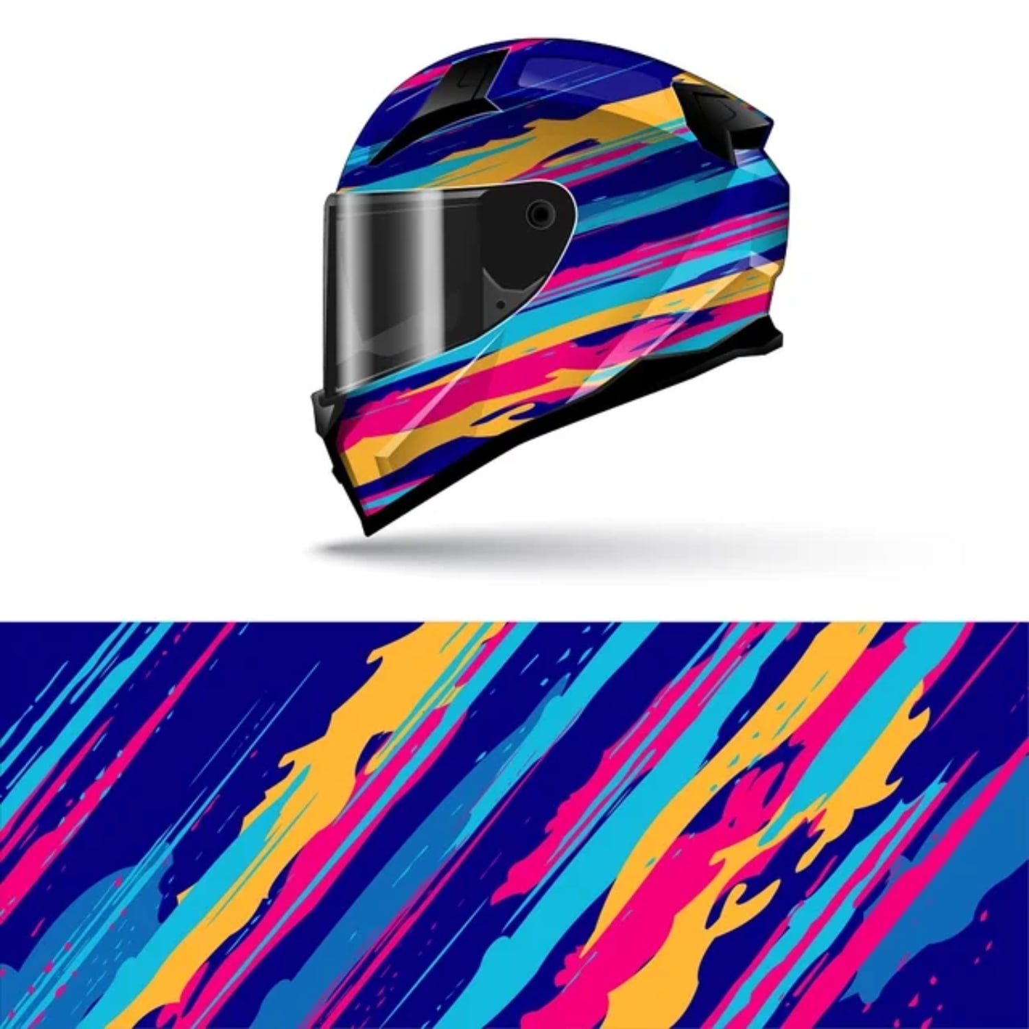 CHNGXJC Eye-catching Abstract Full Helmet Wrap Sticker - Vibrant ...