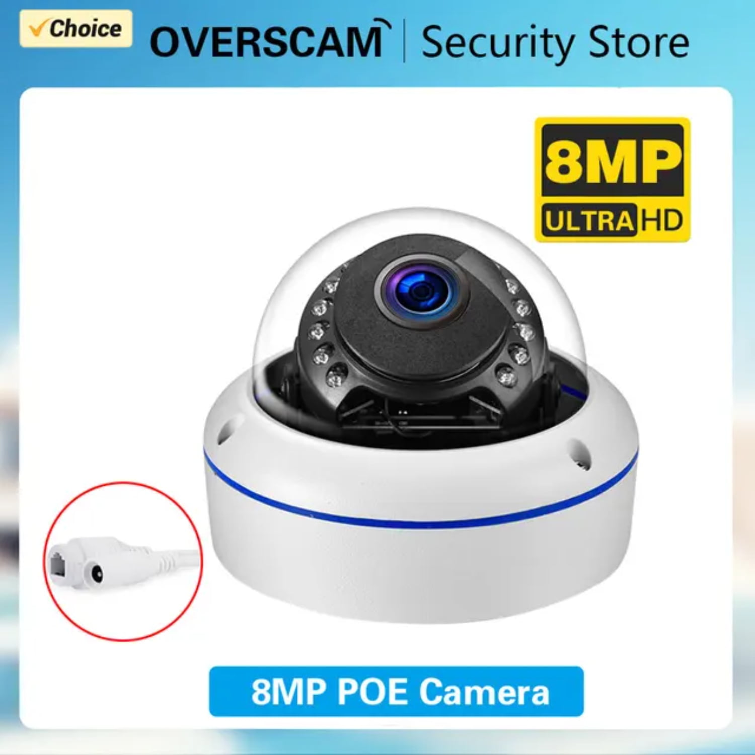 CHNGXJC High Quality Outdoor 8MP 4K H.265 IP Camera with Metal Dome for ...
