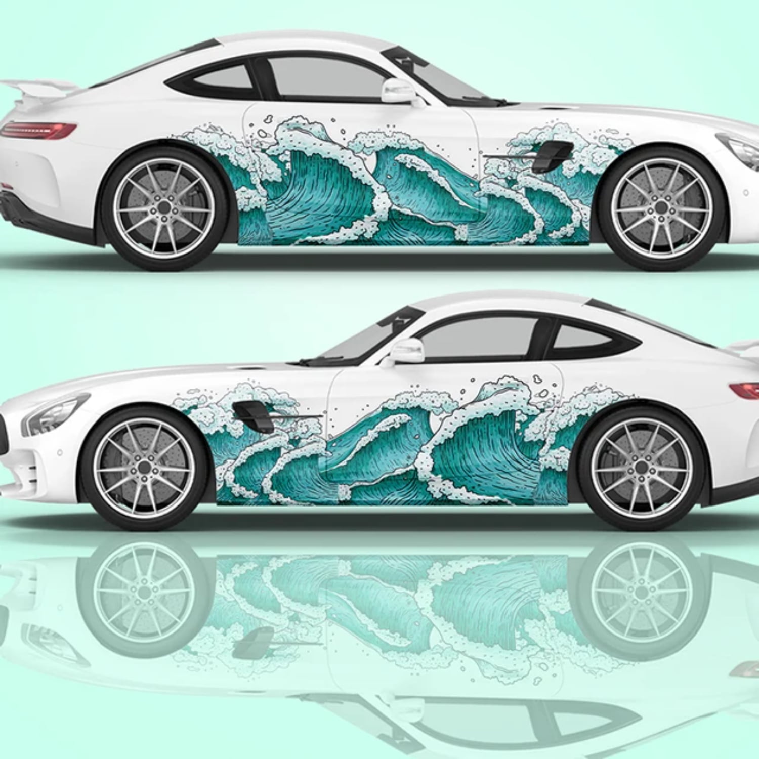 CHNGXJC High Quality Stunning Japanese Sea Wave Art Car Wrap Sticker ...