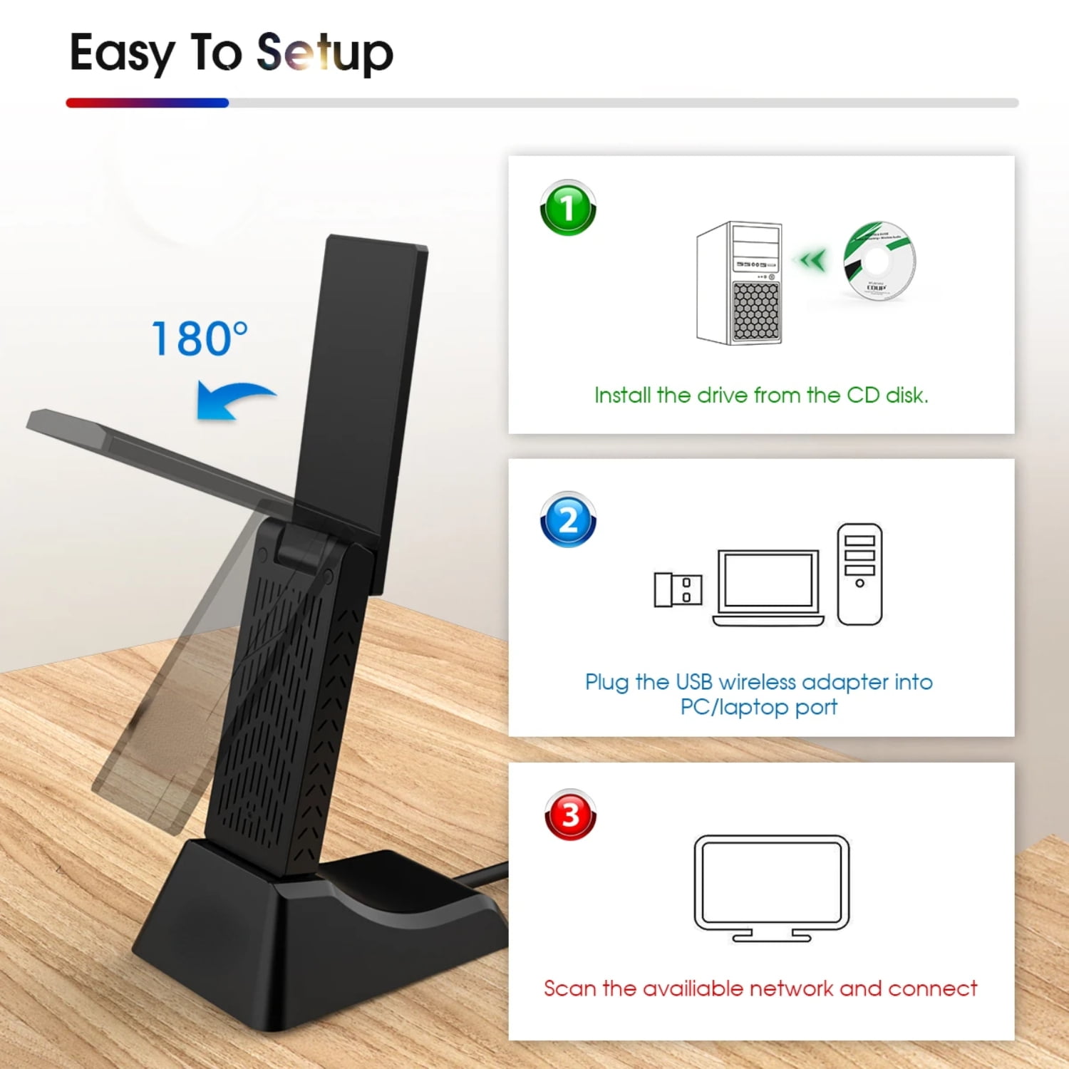 CHNGXJC High Speed 5GHz Dual Band USB Wi-fi Adapter with Long Distance ...