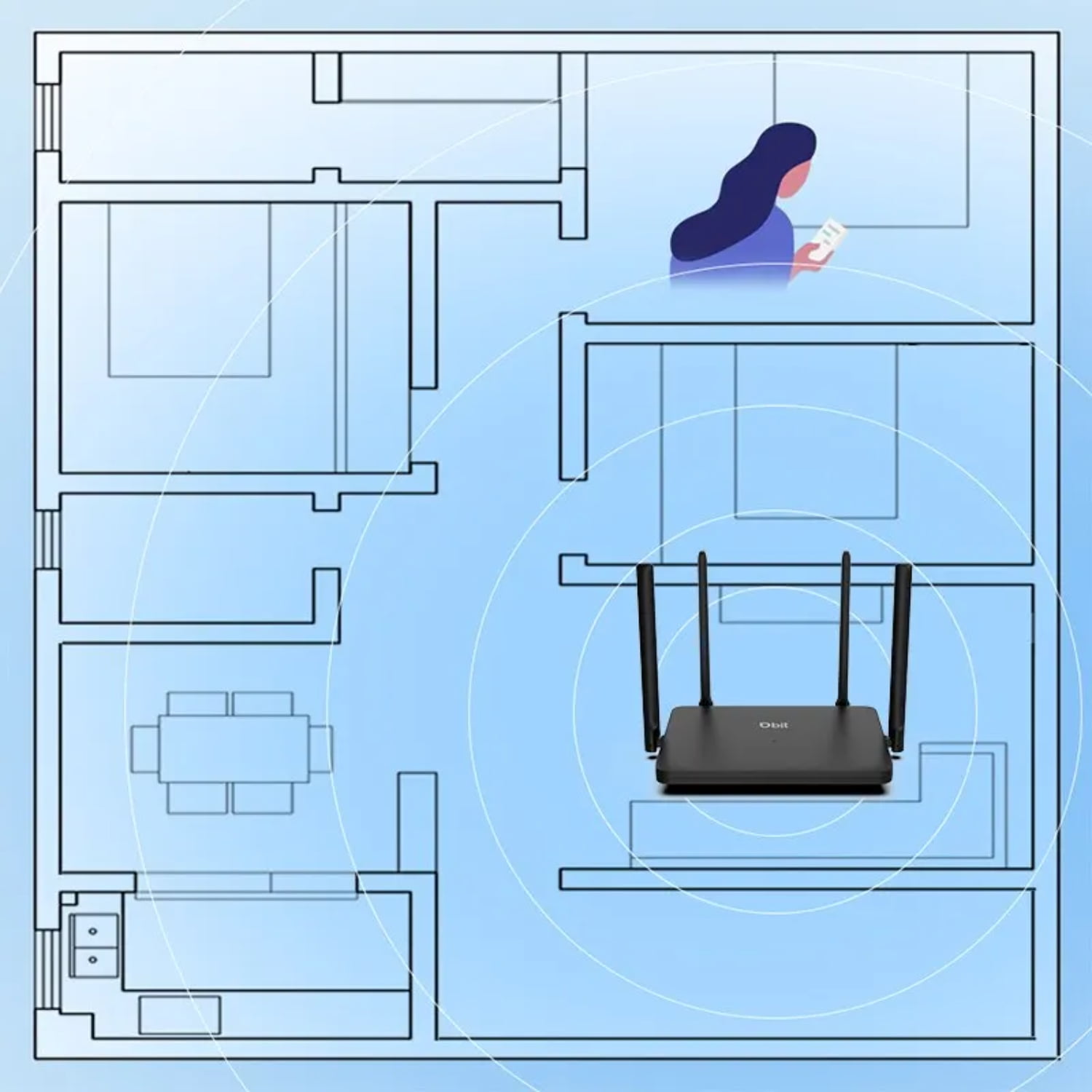 CHNGXJC High Speed AX1800 Dual Band Gigabit Wifi 6 Router with Strong ...