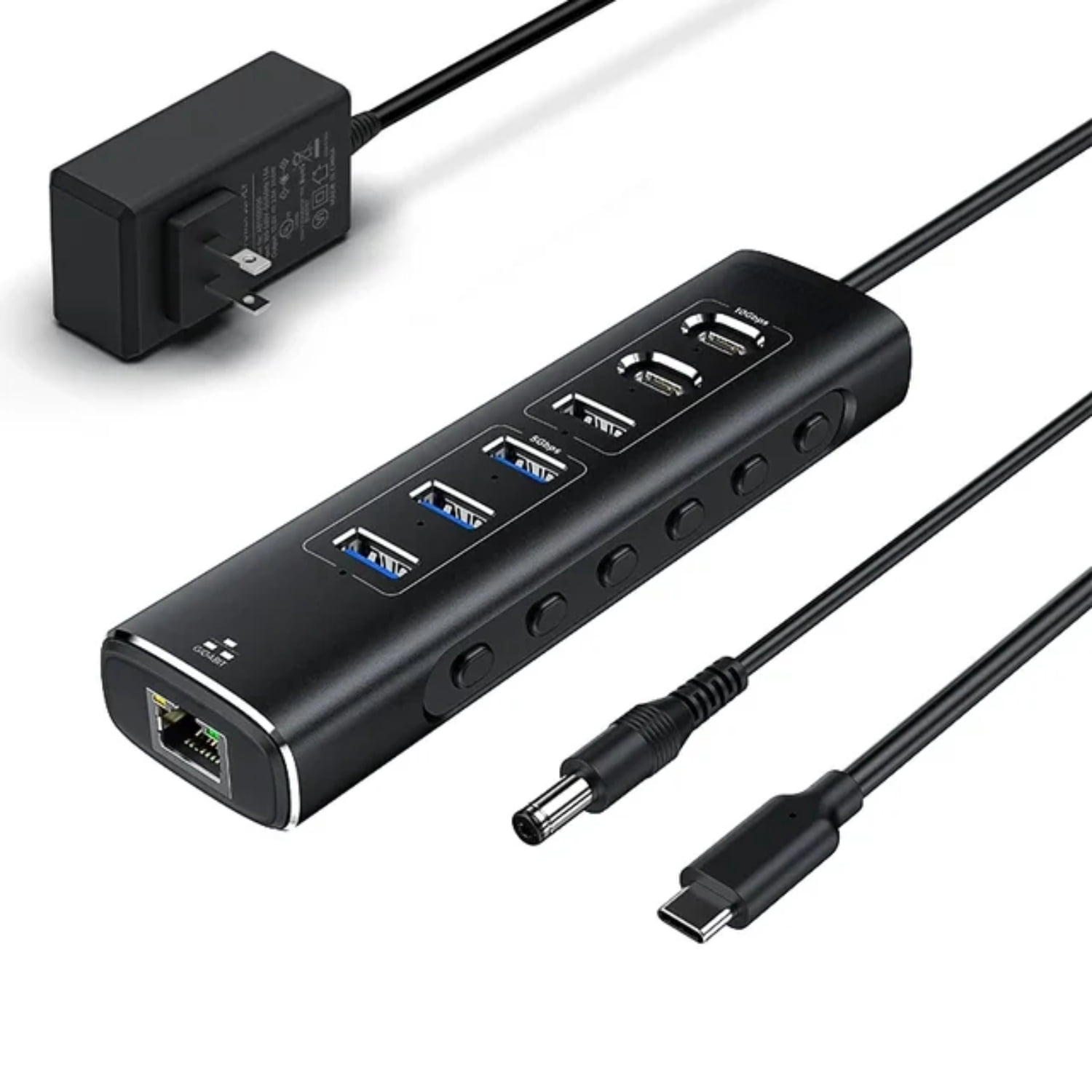 CHNGXJC High-speed USB C Ethernet Hub with RJ45 10/100/1000 Gigabit ...