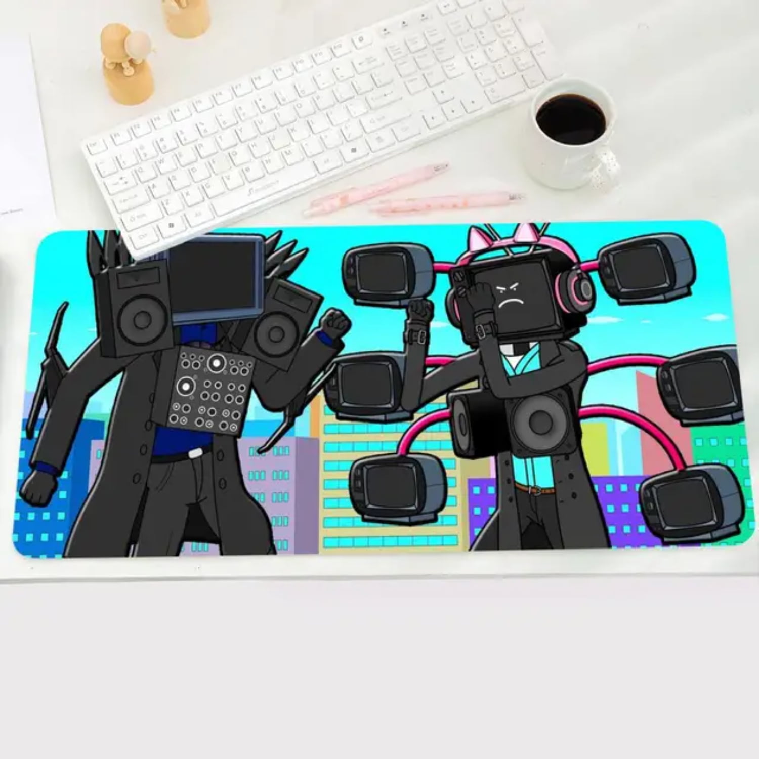 CHNGXJC Large Anime Desk Mat - Cool Skibidi Toilet TV Camera Mouse Pad ...